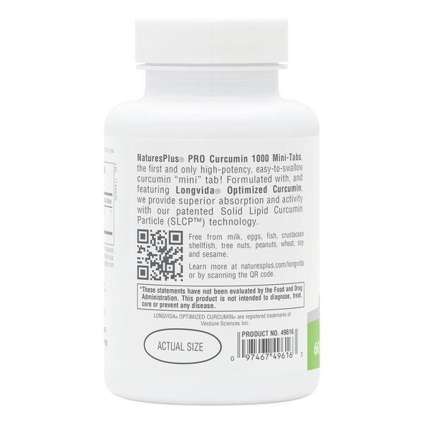 NaturesPlus PRO Curcumin Longvida® 1000 MG Mini-Tabs
