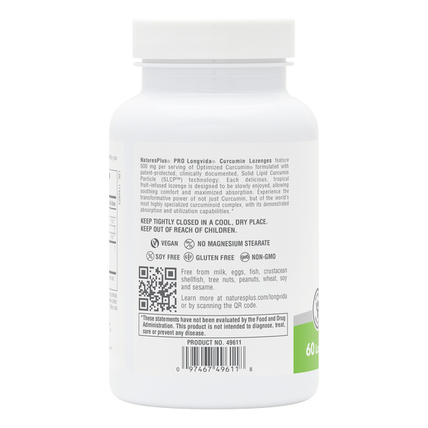 NaturesPlus PRO Curcumin Longvida® 500 MG Lozenges